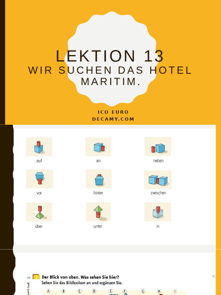 Lektion 13 - Menschen A1 | PDF