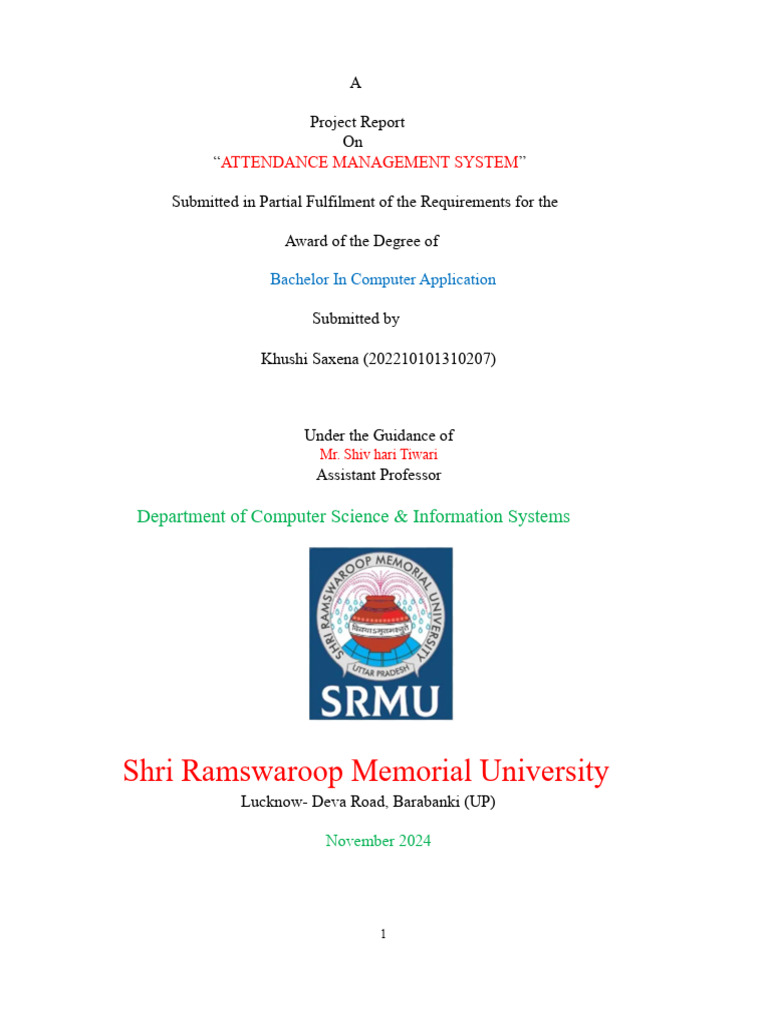 Attendence Management System | PDF | Databases | No Sql