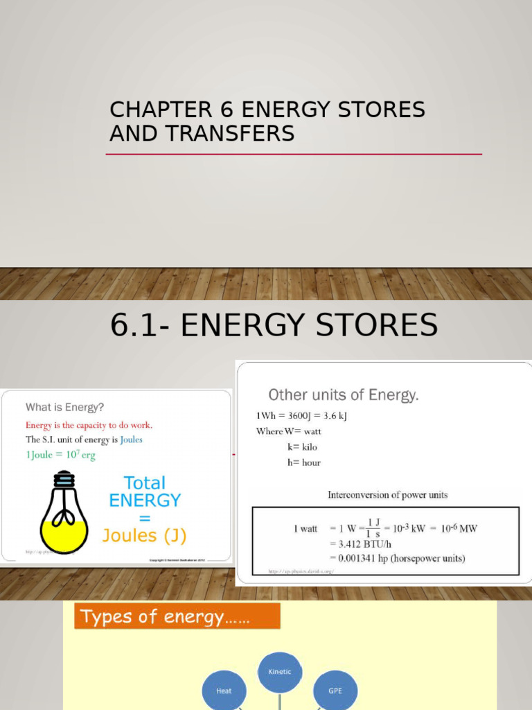 Energy Stores and Transfers Explained | PDF | Potential Energy ...