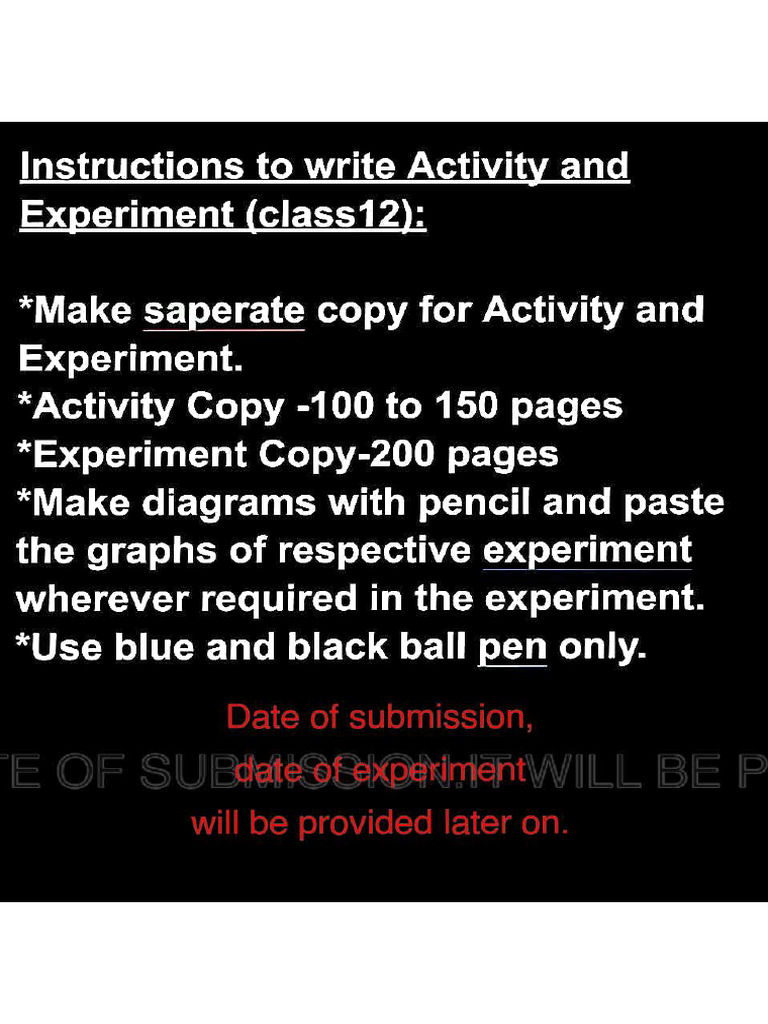 Experiment Class 12 | PDF