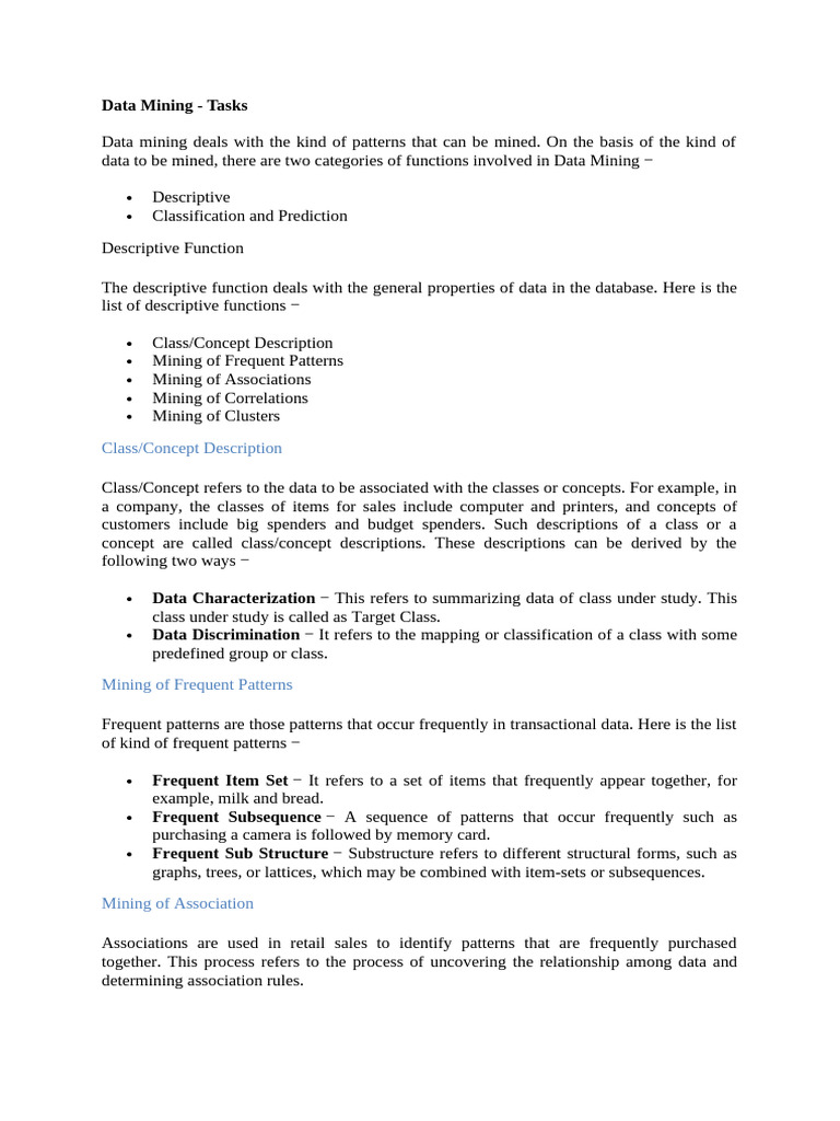Data Mining Tasks and Techniques | PDF | Regression Analysis | Statistics