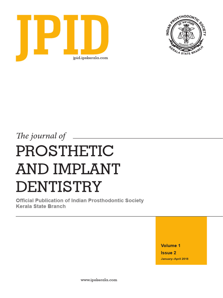 JPID Vol 01 Issue 02 | PDF | Dental Implant | Poly(Methyl Methacrylate)