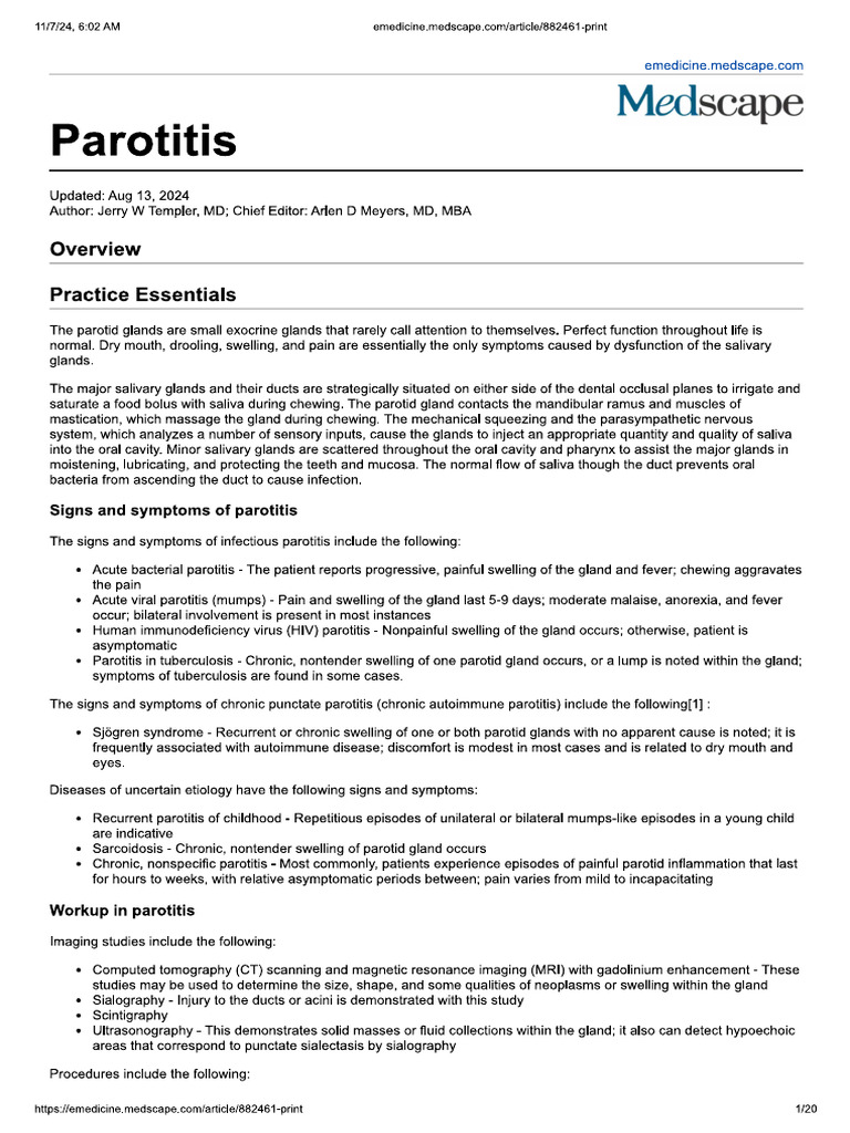 Parotitis | PDF
