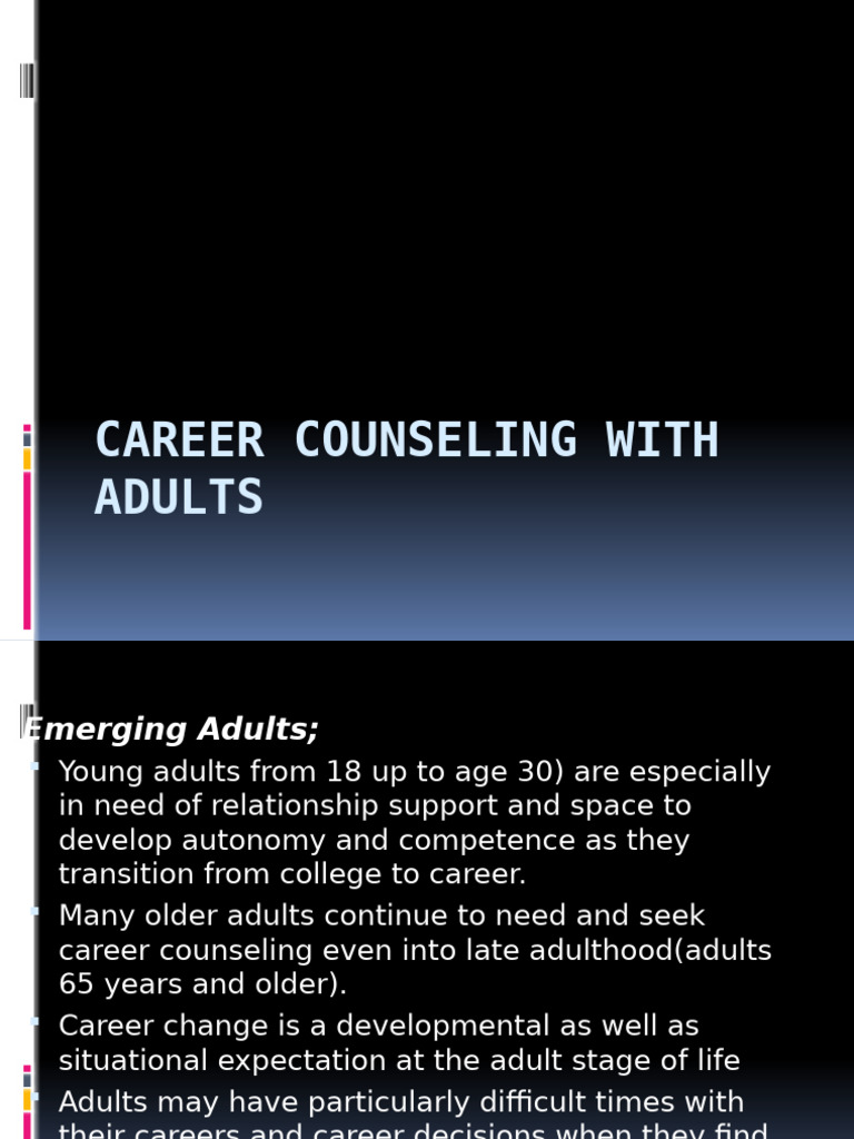 Adult Career Counseling Approaches | PDF | Career & Growth