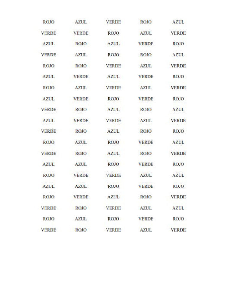 Test de Stroop | PDF
