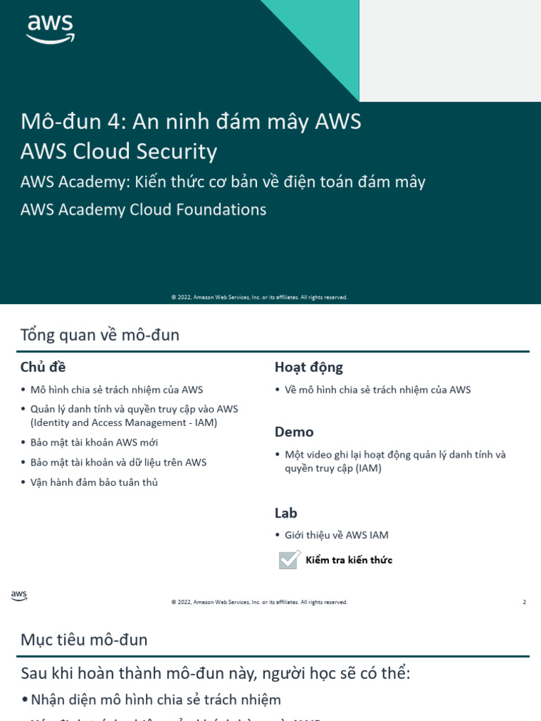 AcademyCloudFoundations Module 04 Vietnamese | PDF