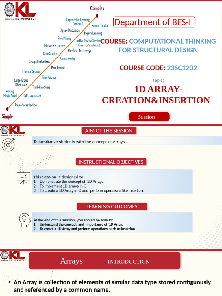 1D Arrays-Creation and Insertion | PDF | Data Type | Integer (Computer Science)
