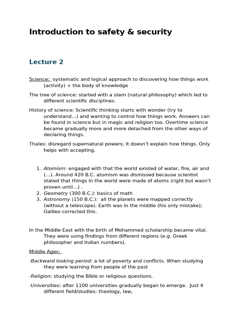 Introduction To Safety and Security | PDF | Science | Interdisciplinarity