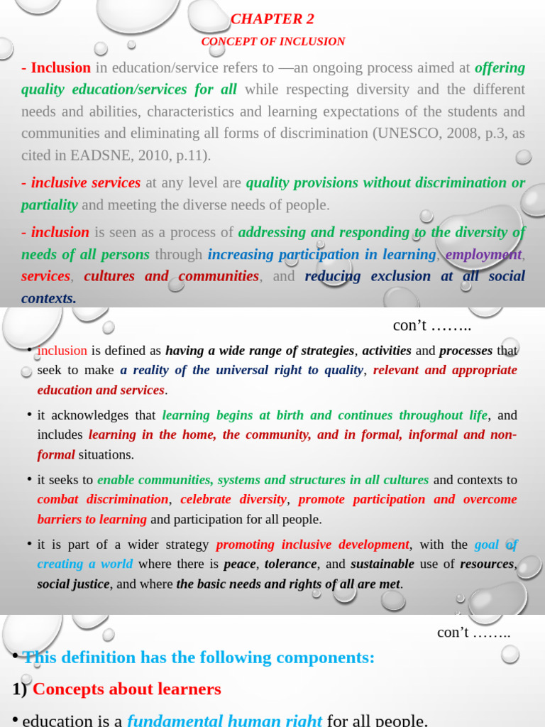INCLUSIVENESS Chapter 2 | PDF | Inclusion (Education) | Special Education
