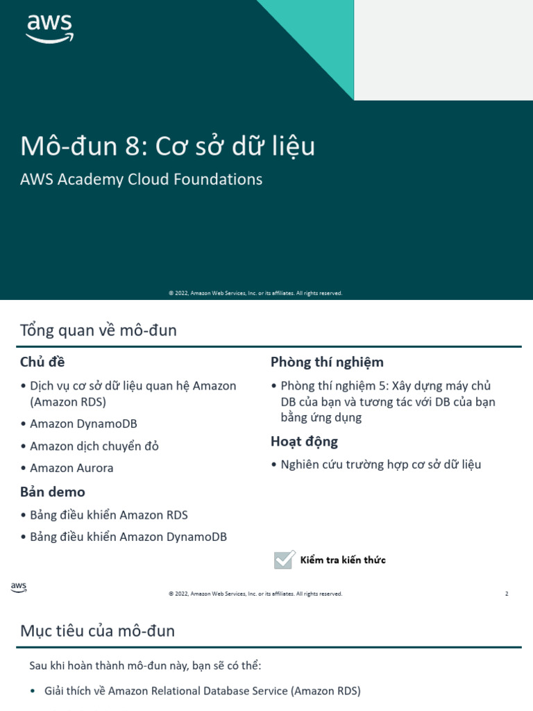 AcademyCloudFoundations Module 08 Vietnamese | PDF