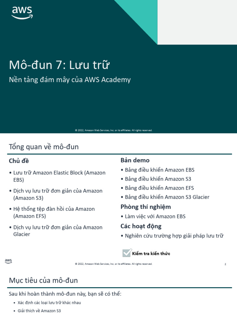 AcademyCloudFoundations Module 07 Vietnamese | PDF