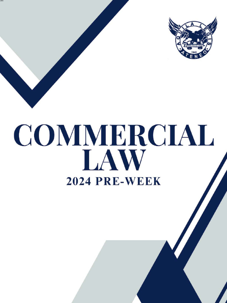 2024 ALF Pre-Week - Commercial Law | PDF | Private Law | Justice
