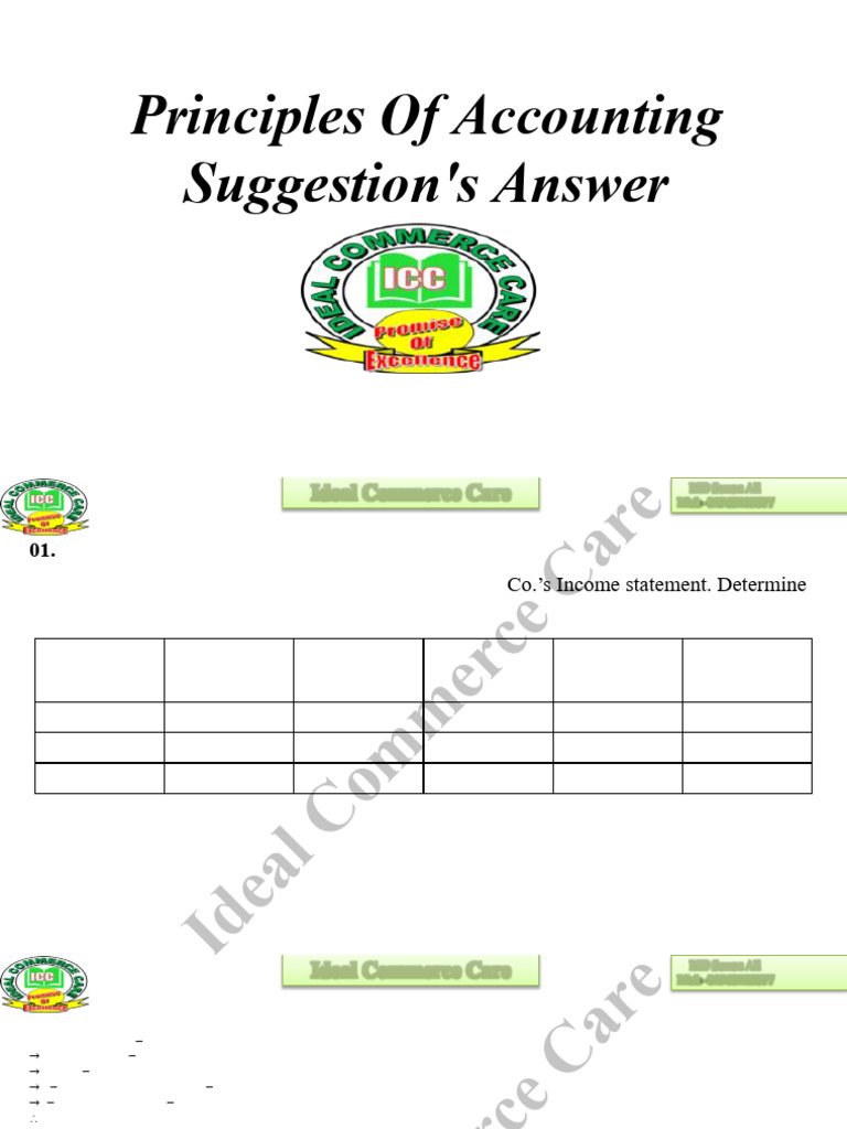 Principles of Accounting Answer | PDF | Debits And Credits | Equity ...