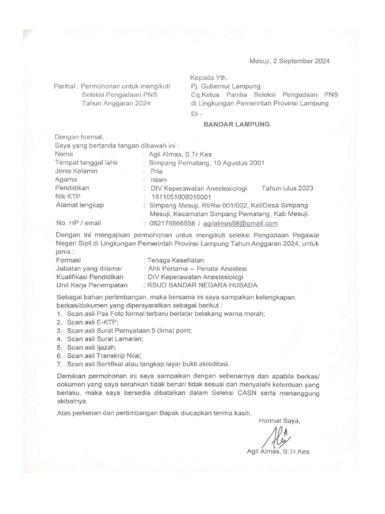 Surat Lamaran Compressed | PDF