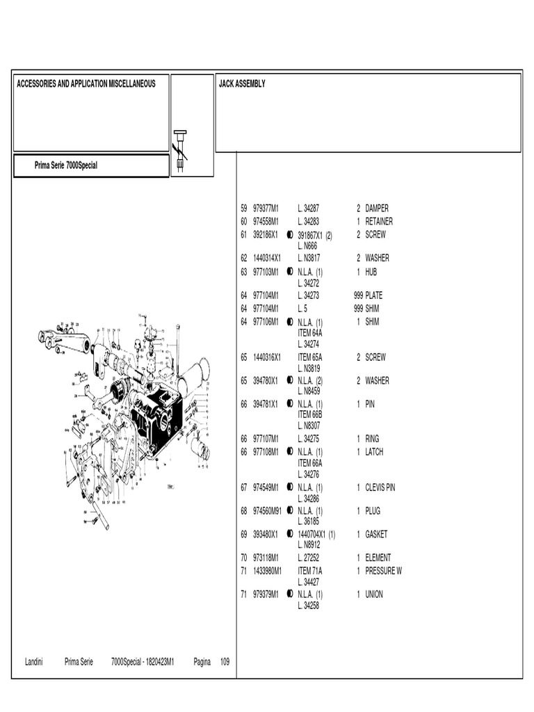 Landini 7000 Special - Parts Catalog | PDF | Washer (Hardware) | Screw