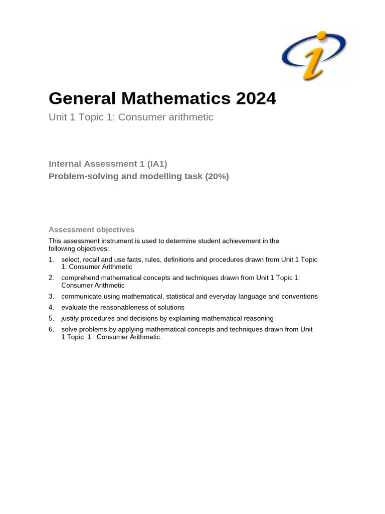 2024 ISHS General Maths IA1 PSMT Budget Car - Final-2 | PDF | Mathematics | Conceptual Model