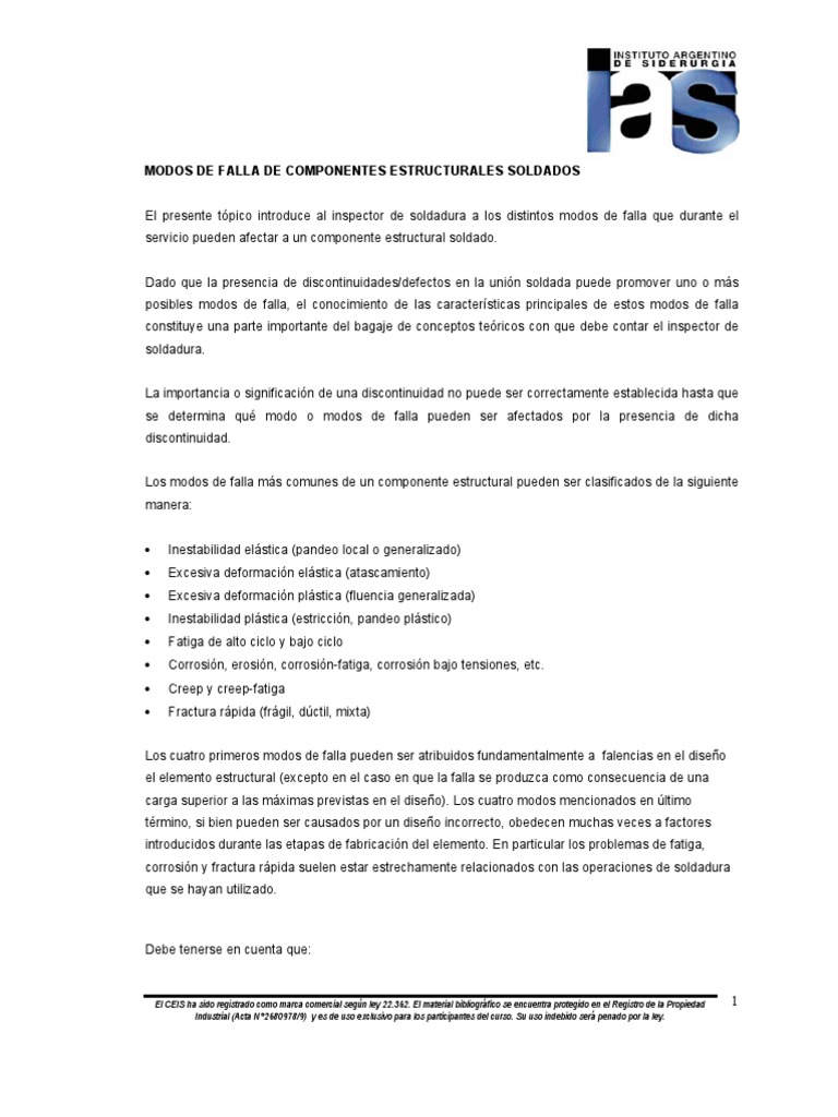 1-Modos de Falla en Componentes Estructurales | PDF | Fatiga (material ...