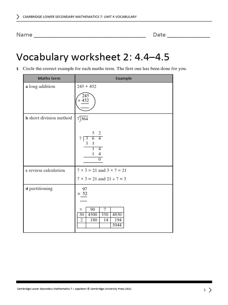 Unit 4 Worksheet 2 4 - 1718953534859 | PDF | Mathematics | Numbers