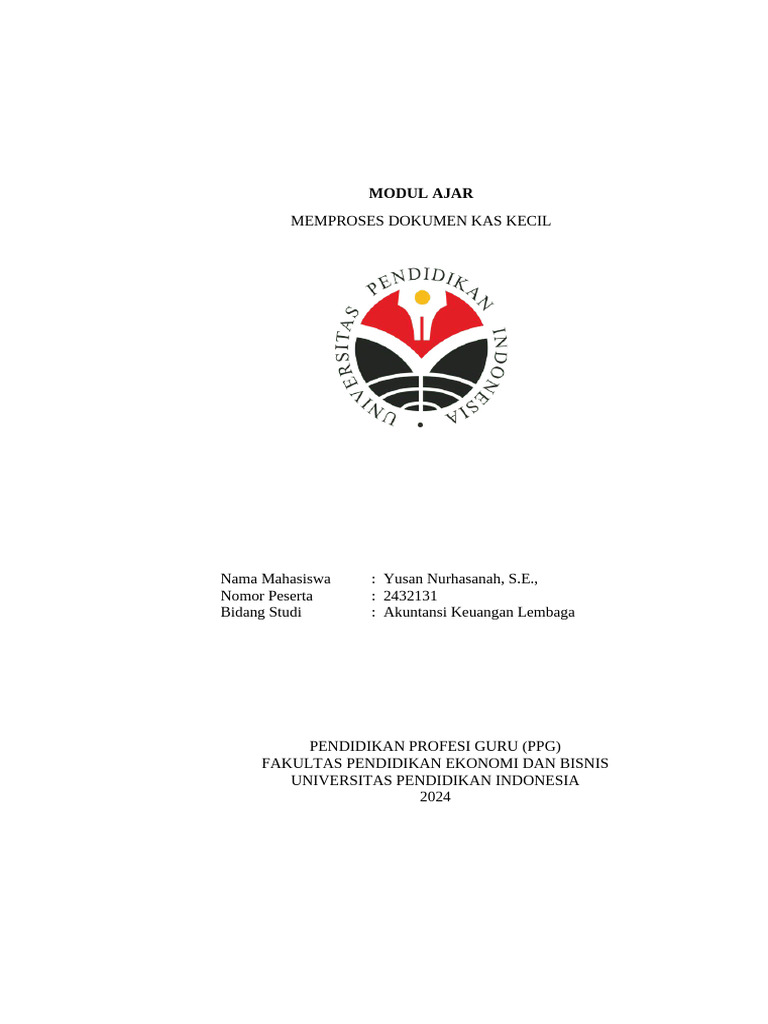 Modul Ajar Pengelolaan Kas Kecil SMK | PDF