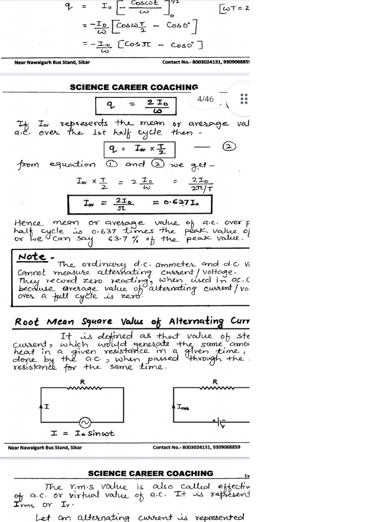 Urmesh Rajoria Notes Class 12 Alternating Current 2 | PDF