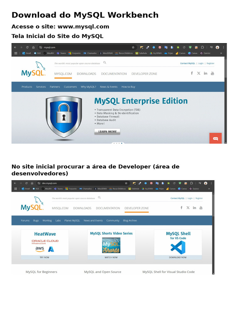 Instalação e Criação de Banco MySQL | PDF | Tabela (banco de dados ...