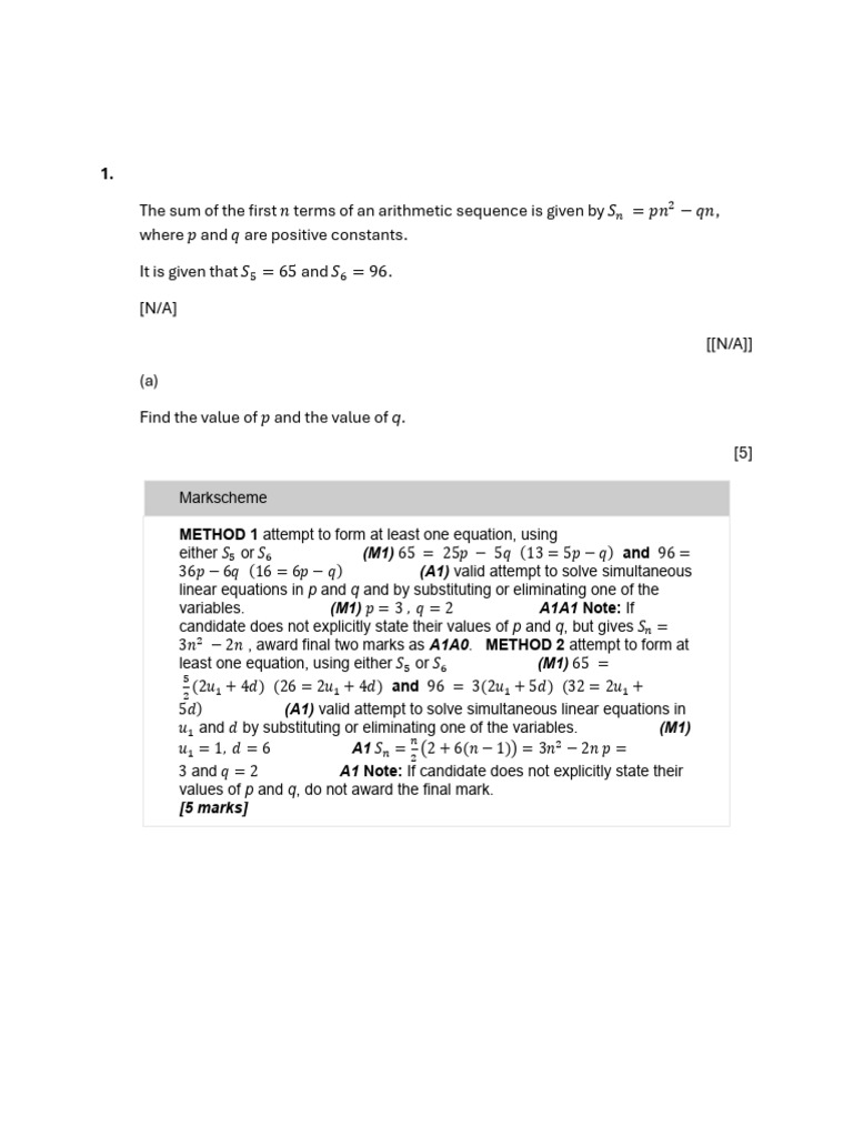 Oct. Paper 1 Ms | PDF | Quadratic Equation | Mathematical Objects