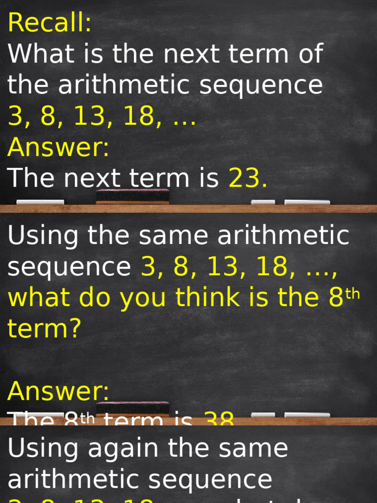Arithmetic Sequences for Students | PDF | Mean | Mathematical Objects