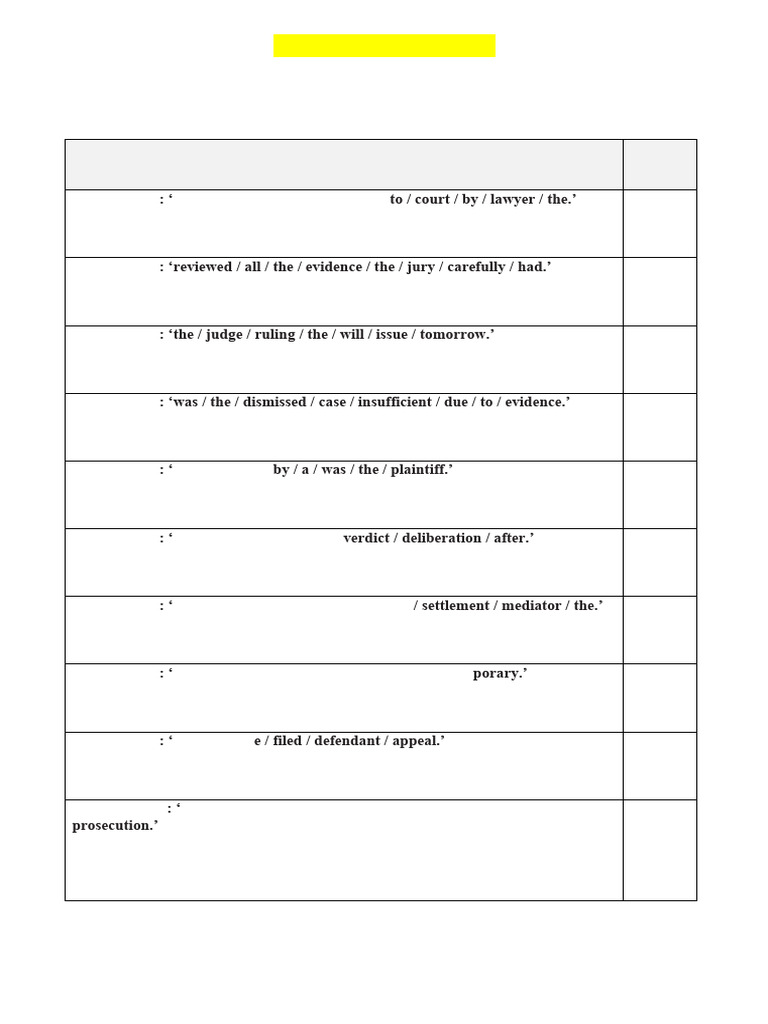 Summative Assessment 2 Grammar S3 (2024.2025) | PDF | Verdict | Common Law