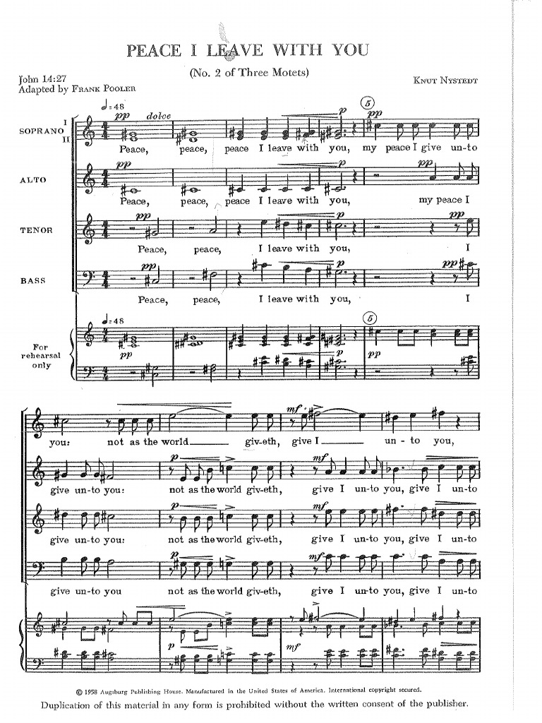 WYC10 - Ragnar Rasmussen - Peace I Leave With You | PDF