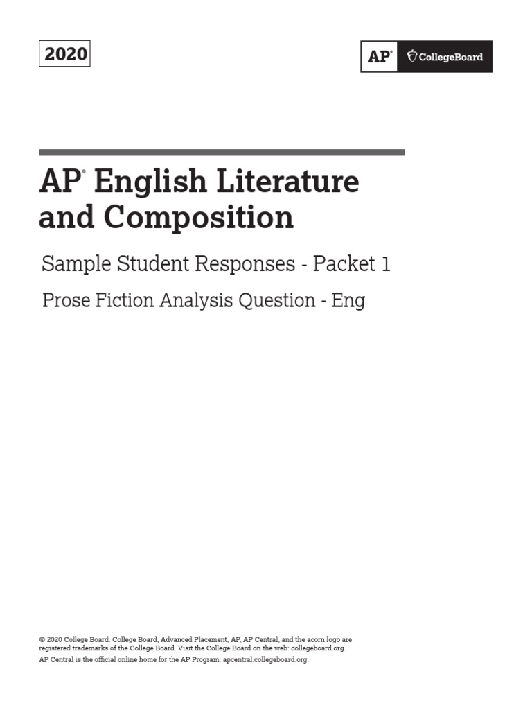 AP English Literature Prose Analysis 2020 | PDF | Narration | Anger