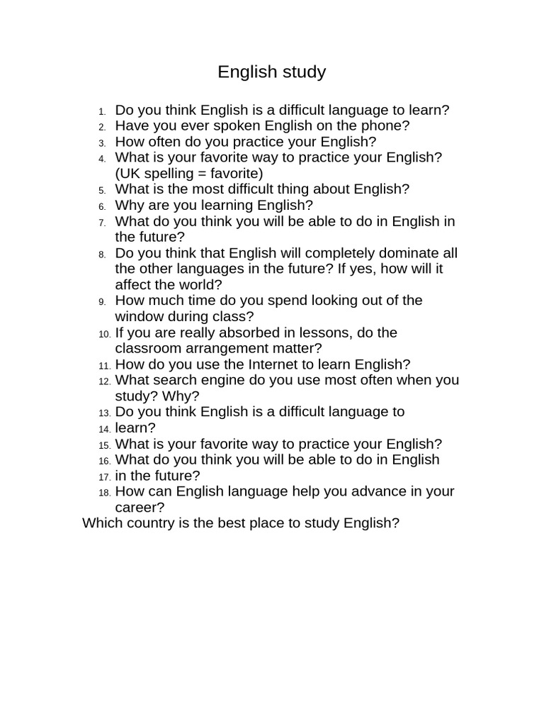 English Study | PDF | Language Arts & Discipline | Foreign Language Studies