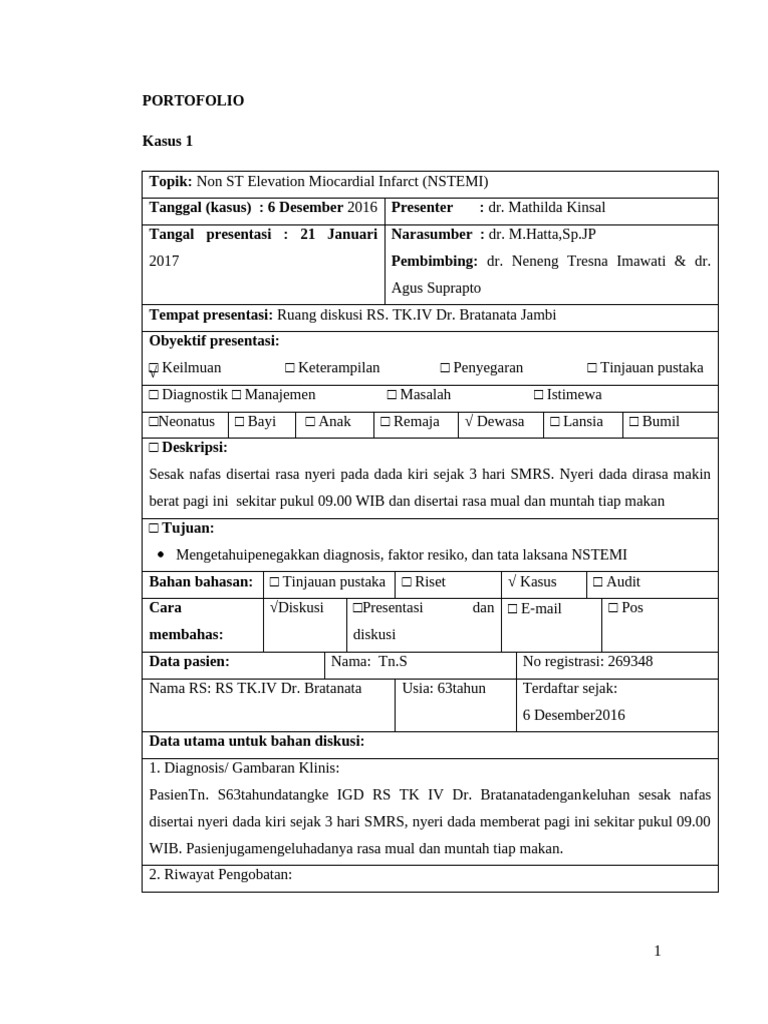 Portofolio Nstemi | PDF | Pengembangan Diri | Kesehatan Holistik