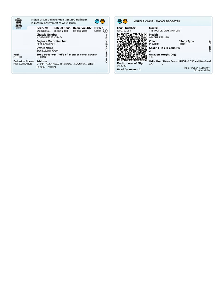 WB15 RTO Vehicle Registration Details | PDF | Automotive Industry ...