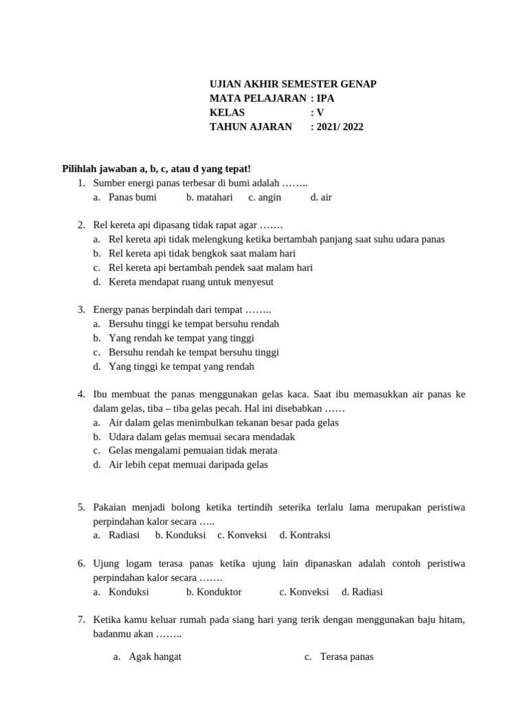 Ujian Akhir Semester Genap 2022 Pdf