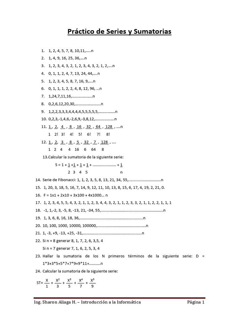 Series y Sumatorias | PDF | Métodos y materiales de enseñanza | Tecnología
