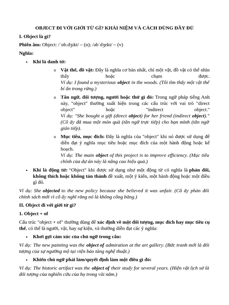 Object Đi V I Gi I T Gì | PDF