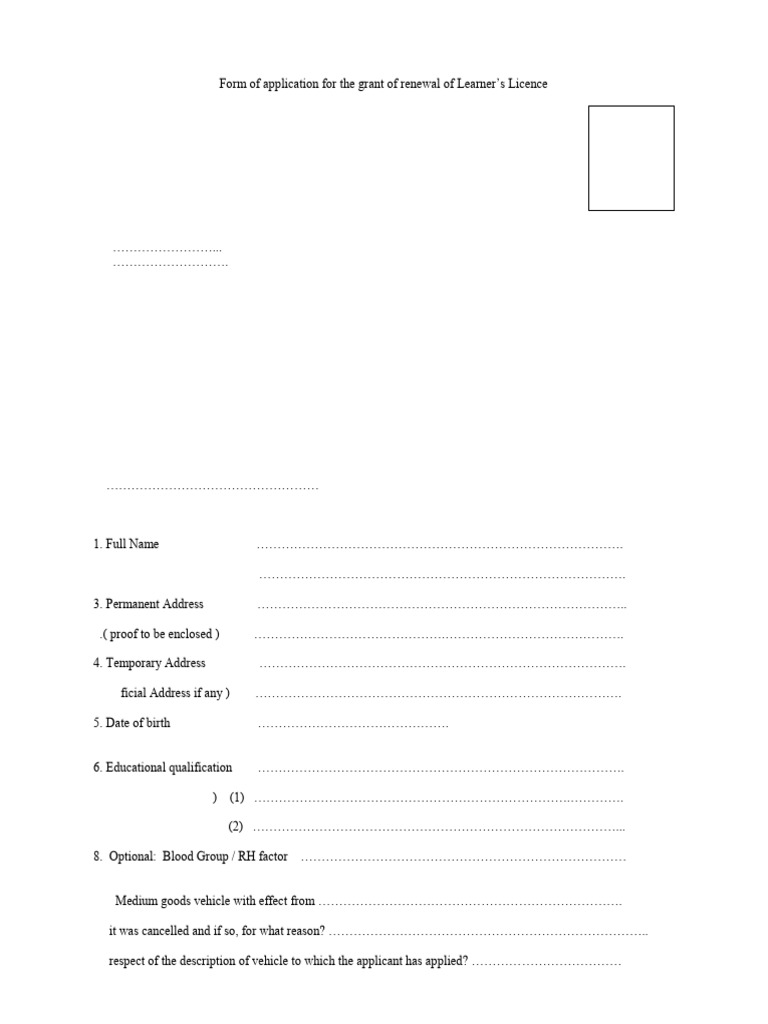 Form - 02 | PDF | Driver's License | Vehicles