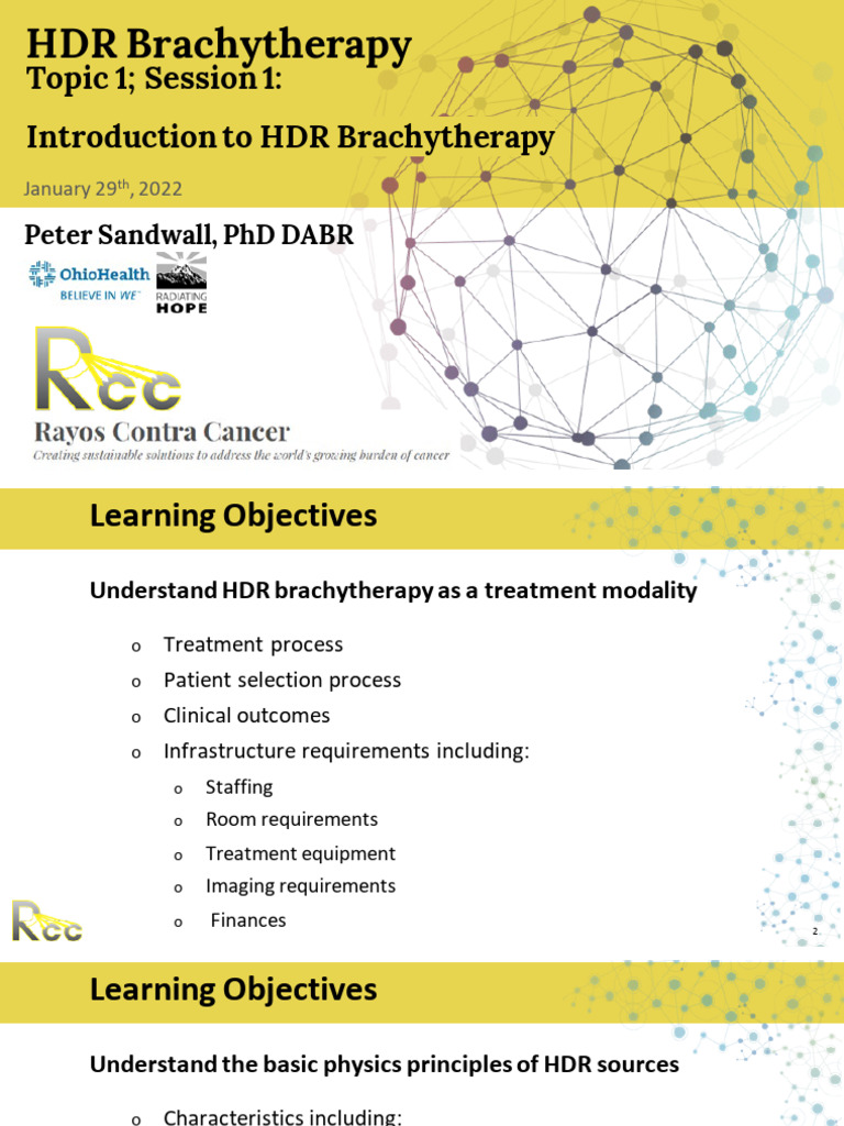 Session 1 - Topic 1 - Introduction To HDR Brachytherapy | PDF ...