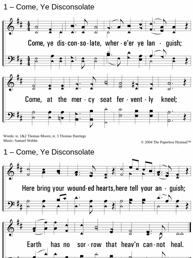 Come Ye Disconsolate | PDF | Poetry