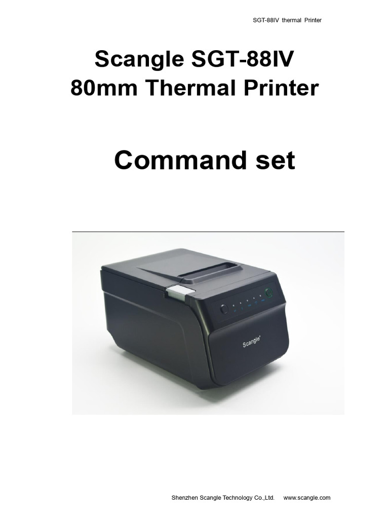 SGT-88IV - V1 Printer Commands | PDF | Ascii | Printer (Computing)