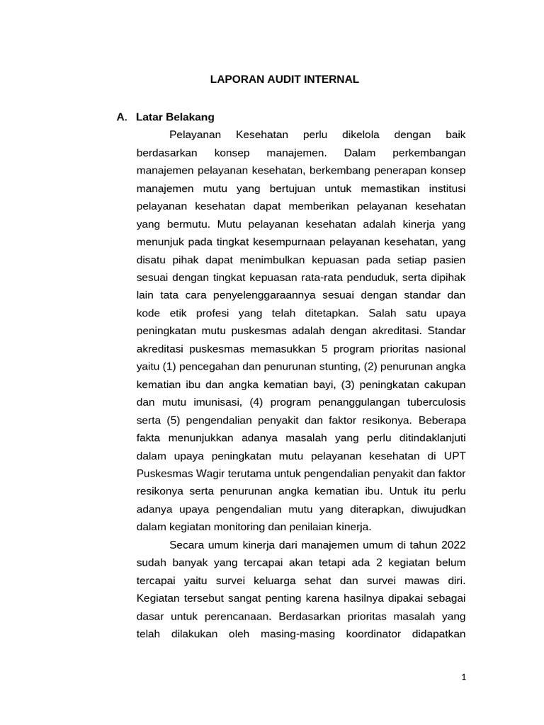 Laporan Audit Internal 2 2023 | PDF | Pengembangan Diri | Sains ...