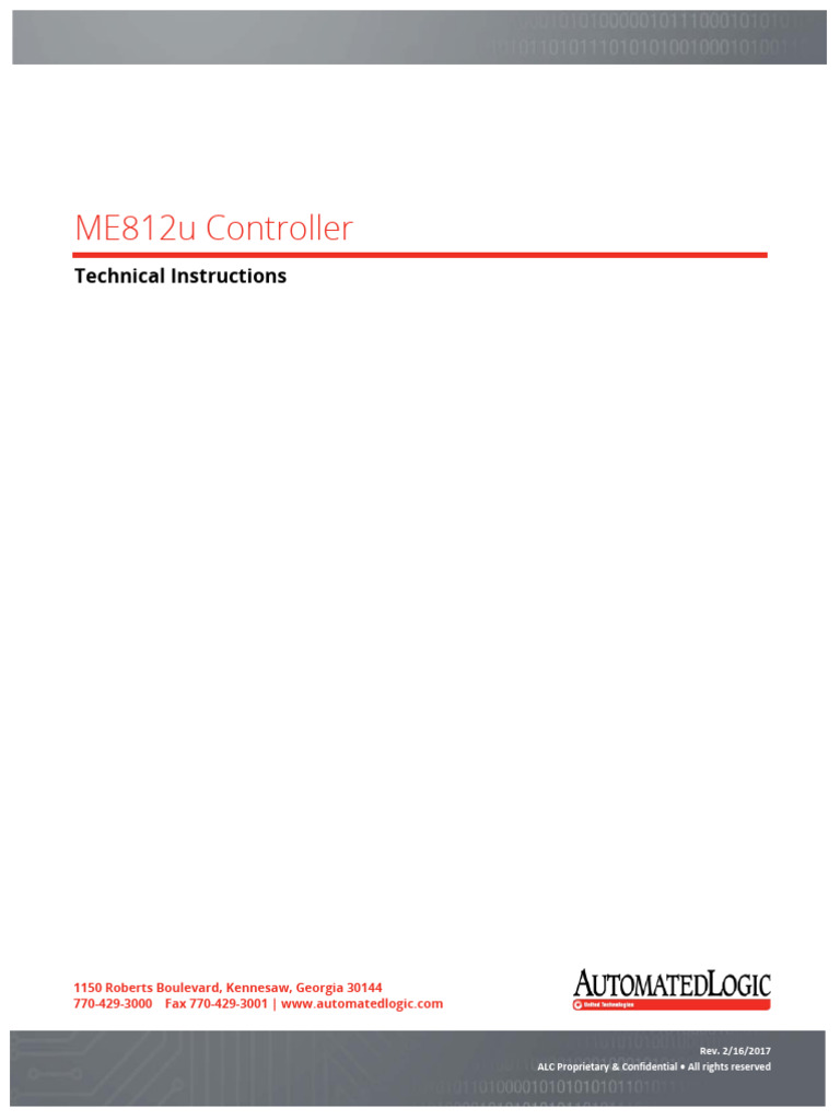 ME812u Controller: Technical Instructions | PDF | Power Supply | Amplifier