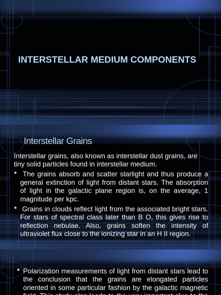 Interstellar Medium Components | PDF | Cosmic Dust | Interstellar Medium