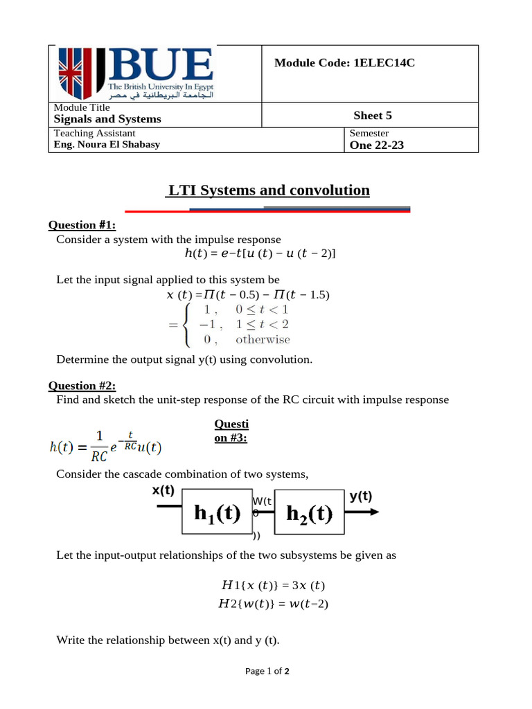 LTI Systems & Convolution Guide | PDF | Computers