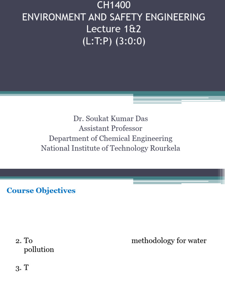 Lecture - 1,2 and 3 | PDF | Pollution | Air Pollution