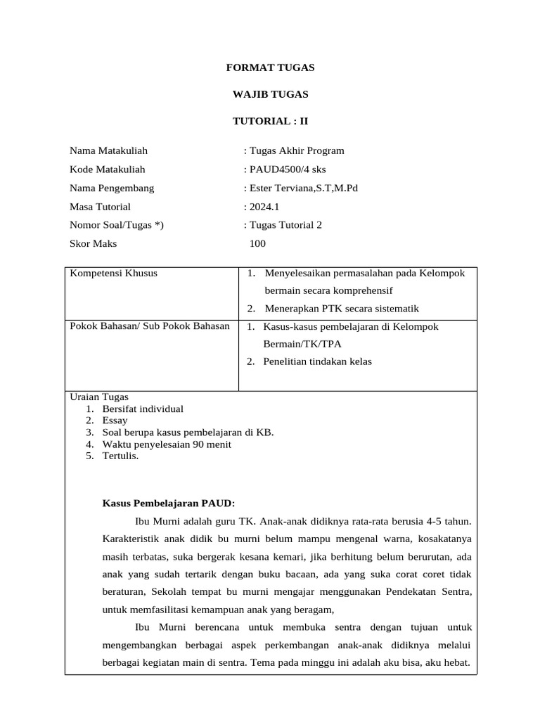 Format Tugas Wajib 2 - Tap23 | PDF