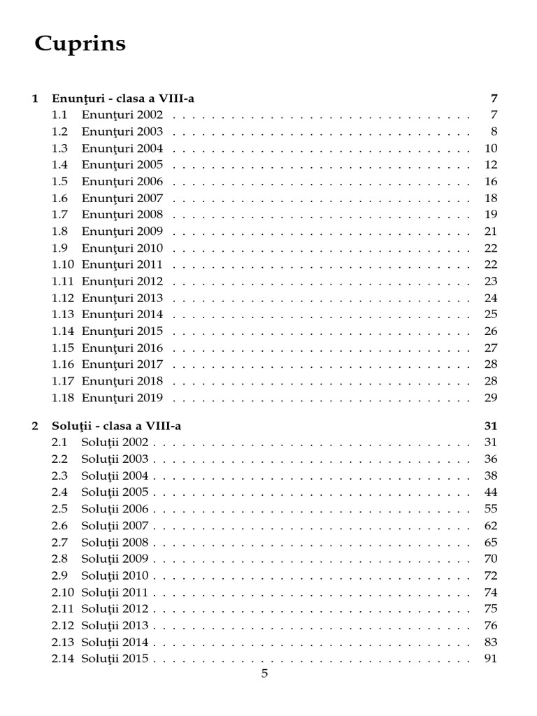 SHL 8 2002-2019 Cuprins | PDF