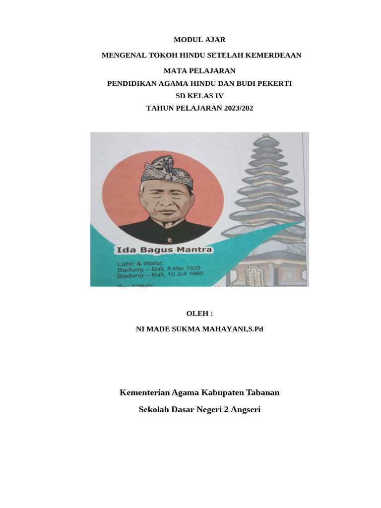 Mengenal Tokoh Hindu Pasca-Kemerdekaan | PDF | Karier & Perkembangan | Seni