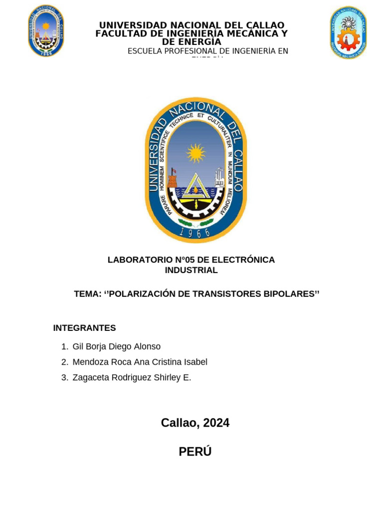 Lab05 - Polarizacion Del BJT | PDF | Transistor de unión bipolar ...