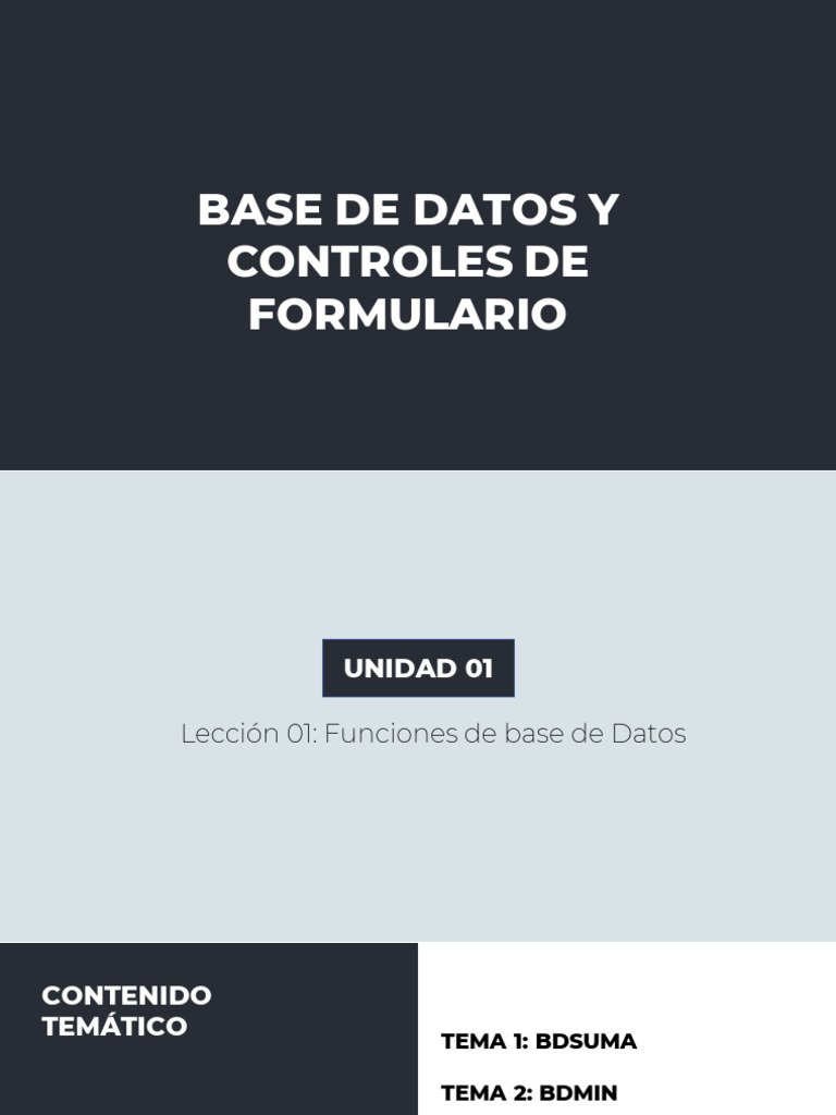 Funciones BD en Excel: Guía Básica | PDF | Bases de datos | Microsoft Excel